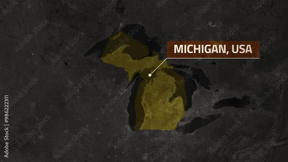 Map of Michigan, USA - Map Animation - Michigan GIS from World Map ...
