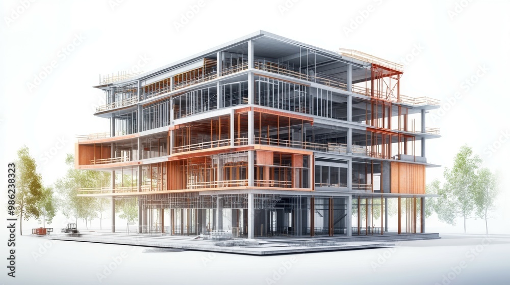 A detailed photo of a construction CAD drawing, showing cross-sections ...