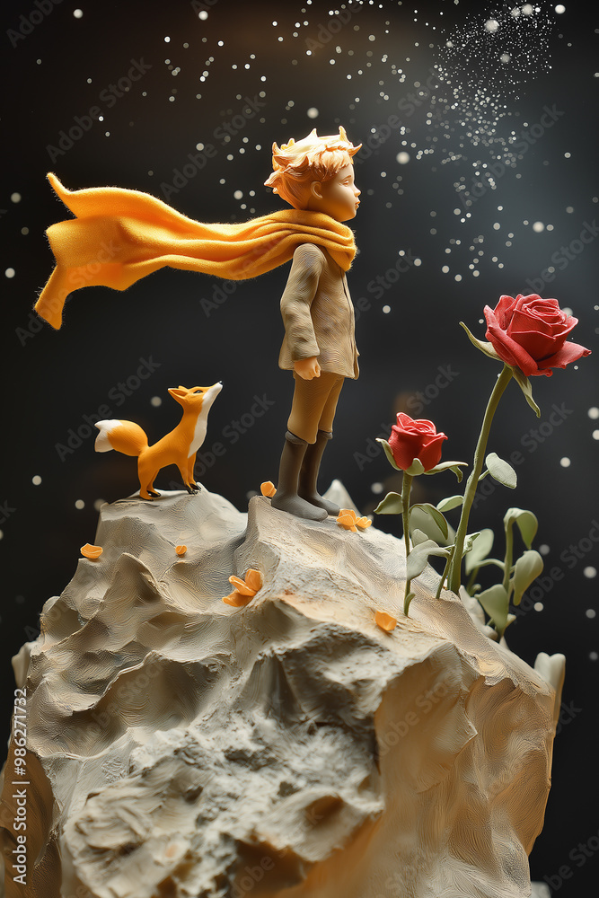 The Little Prince and the Fox Arrived on the B612 Asteroid, and the ...