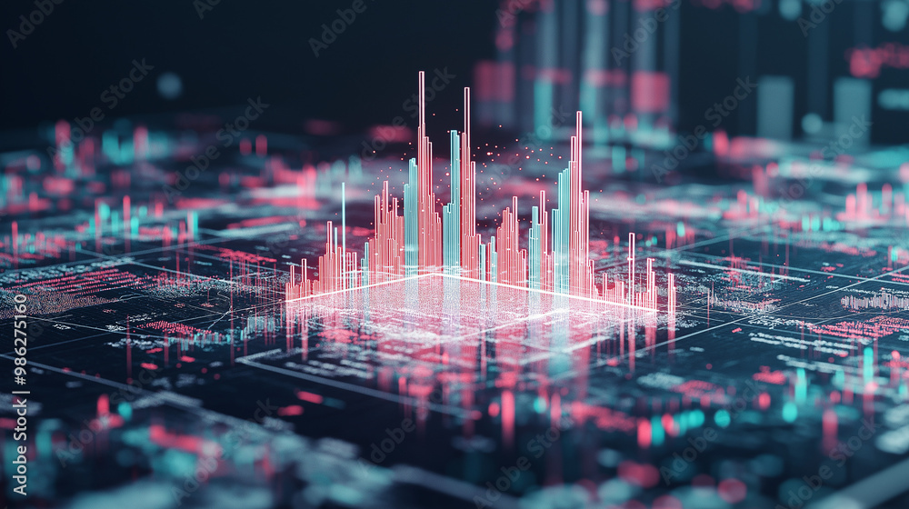 Stock graph and financial chart. Analyze stock market finance volume of ...