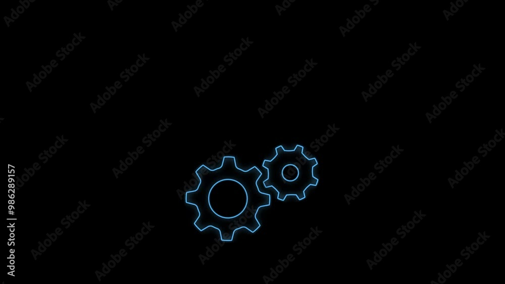 animated productivity increase icon, spinning cog wheel with arrow up ...