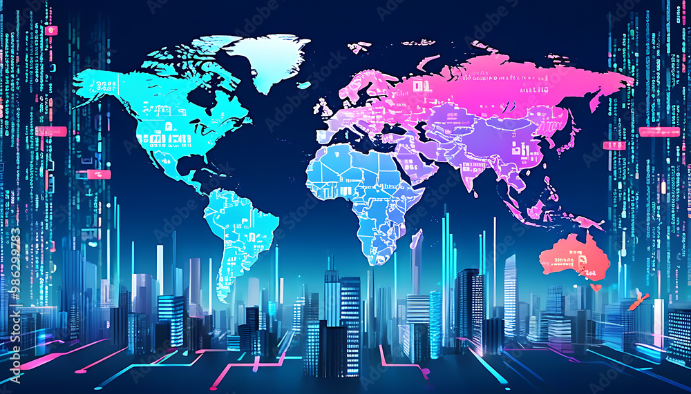 Visualizing the digital world, highlighting the charm of data Stock ...
