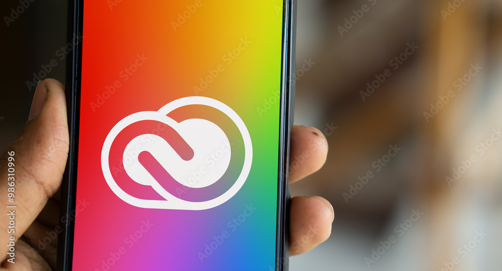 Dhaka, Bangladesh- 21 Sep 2024: Adobe Creative Cloud logo is displayed ...