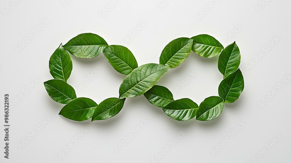Green Leaf Infinity, a vibrant infinity symbol crafted from lush green ...