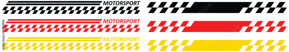 Yellow Golden Black racing sport car strips arrow and race line decals ...