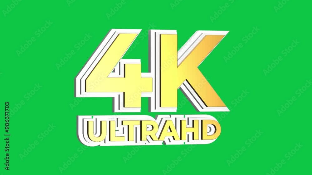3D 4K Ultra HD rotating animation video clip on green screen chroma key ...