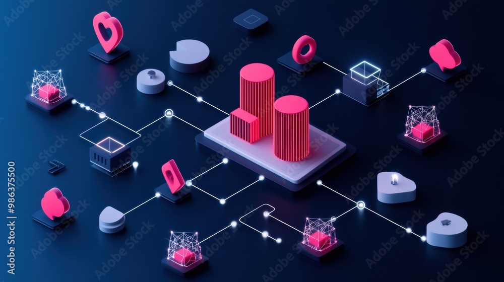 A comprehensive IT system diagram depicting the interconnected ...