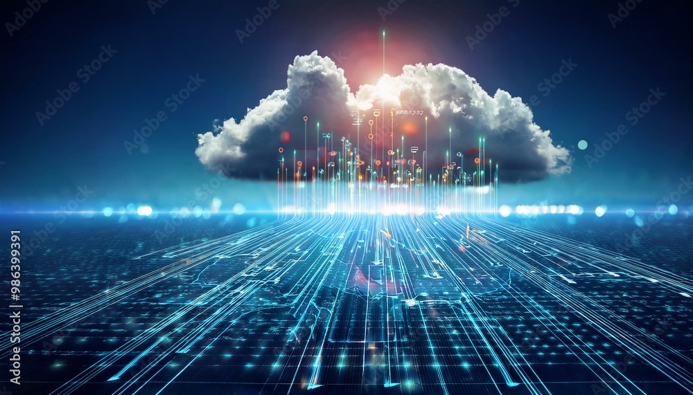 Cloud Network illustration representing how digital transformation is accelerating as businesses ...