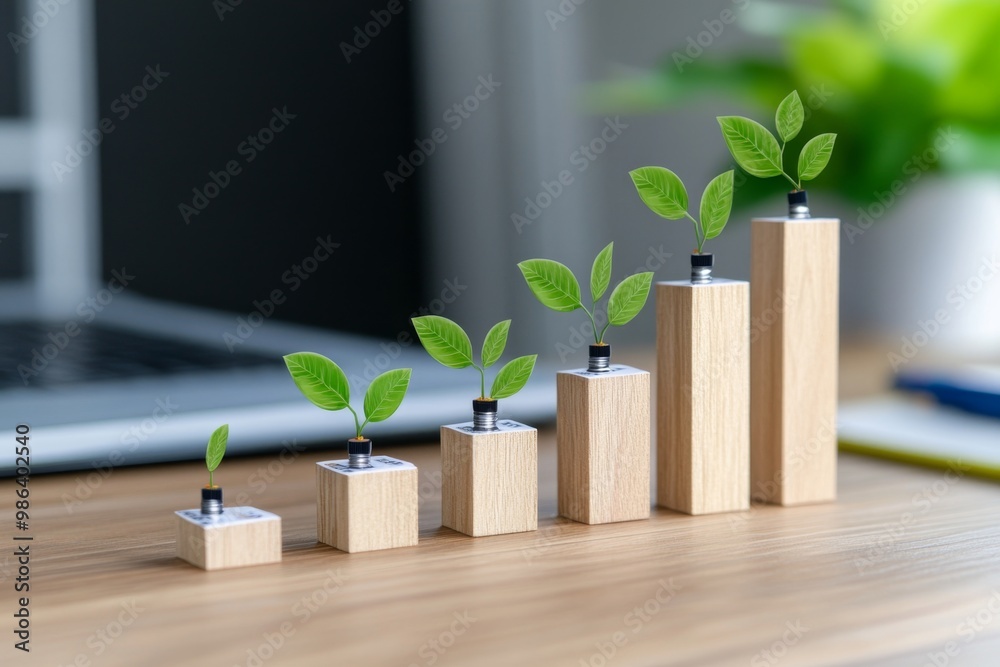 A cascading chart of business growth, showing how revenue has increased ...