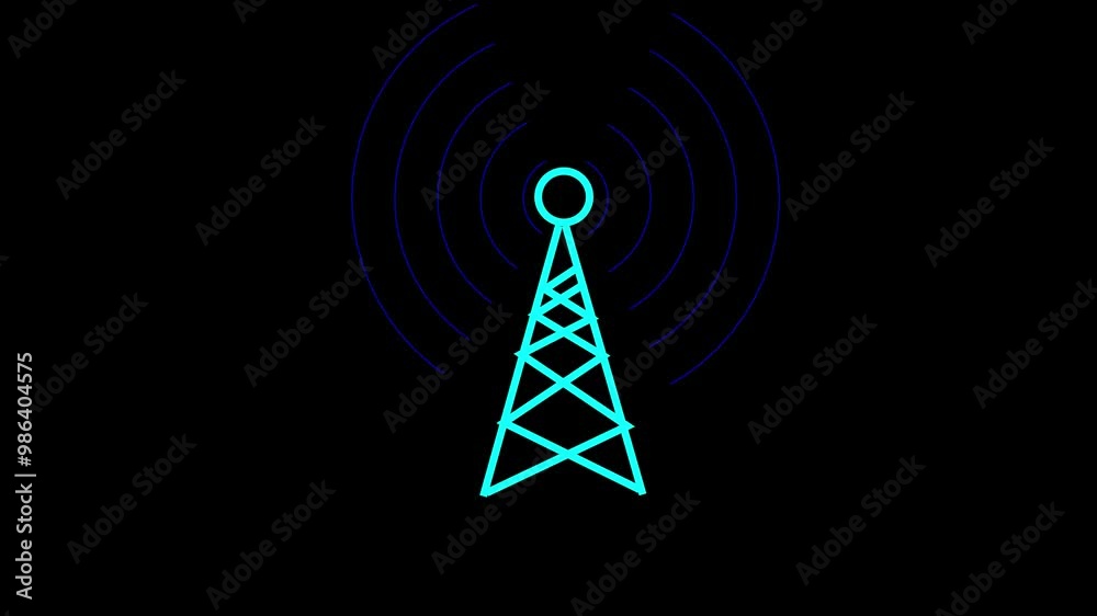 Radio wave towers connect the network and signal waves. Communication ...