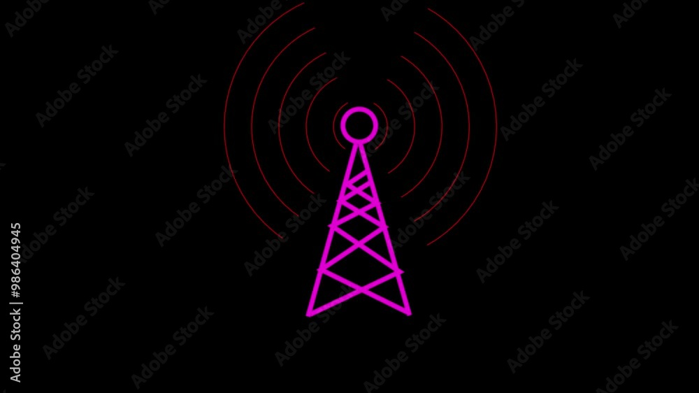 Radio wave towers connect the network and signal waves. Communication ...