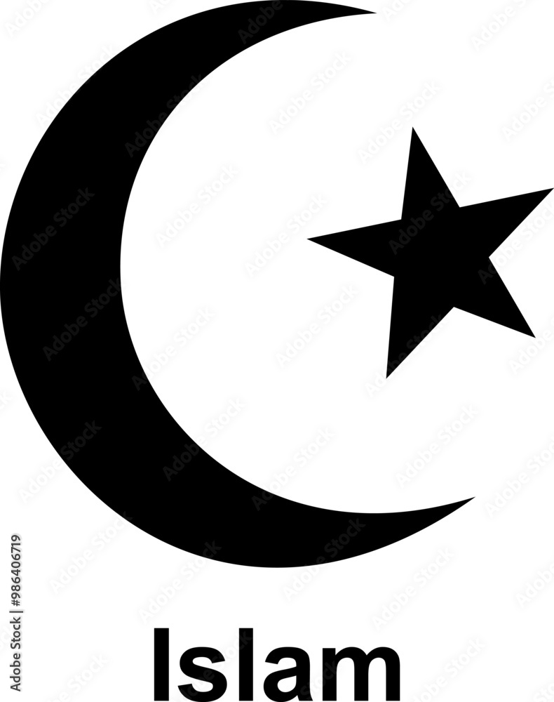 Crescent and star. Symbol Islam. Designations Islamic holidays Ramadan ...