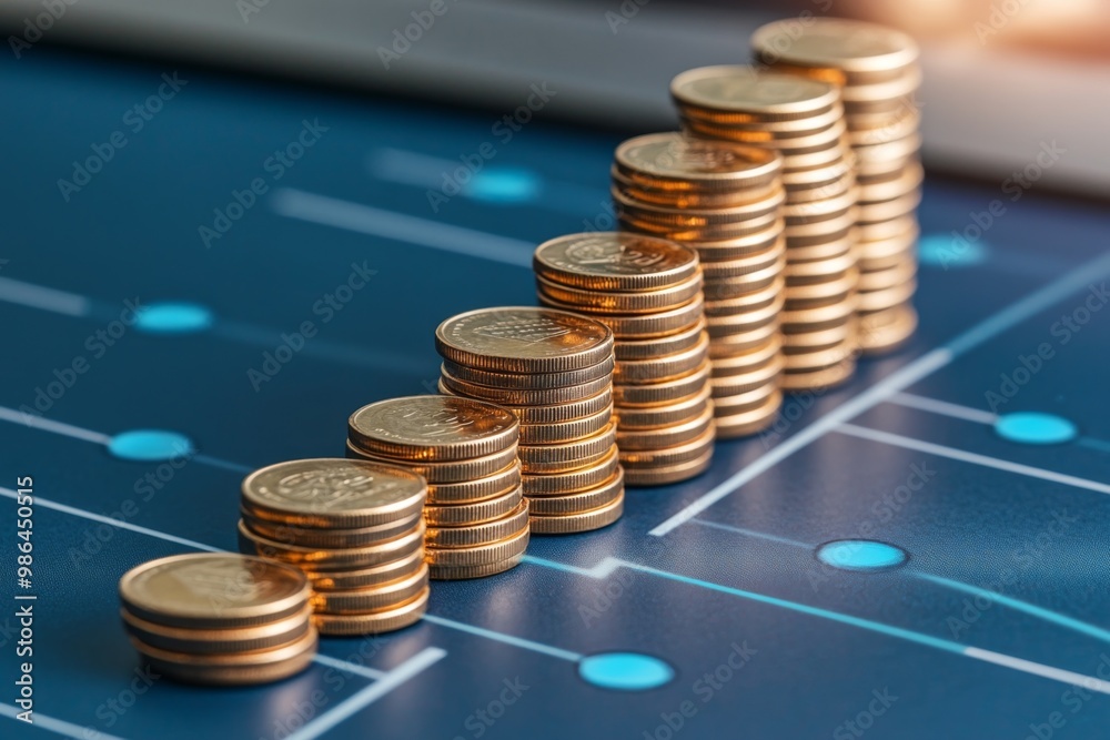 A graph showing compound interest growth, representing the long-term ...