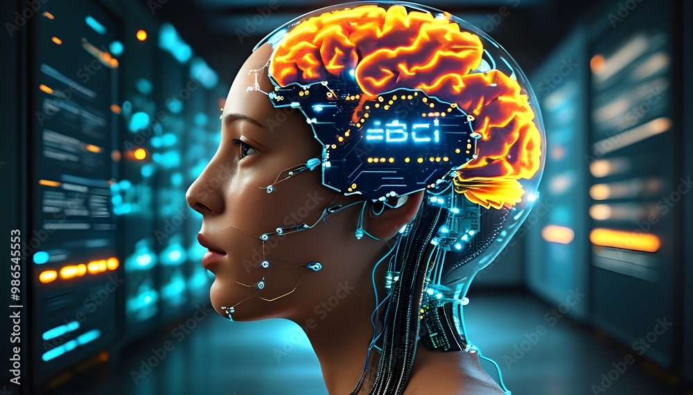 Futuristic Brain-Computer Interface Visualizing the Potential of Brain ...