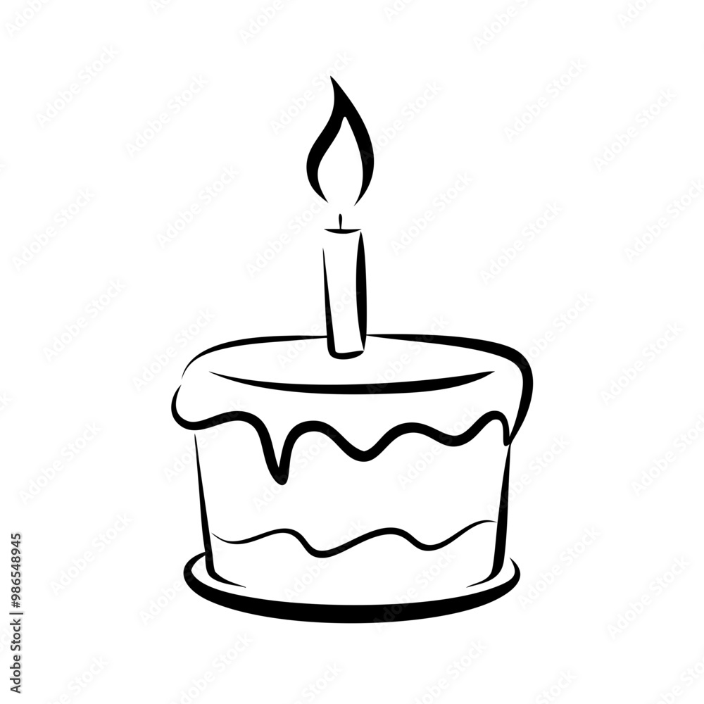 Birthday Cake Vector Illustration | SVG & Cricut Cut Files | Graphic ...
