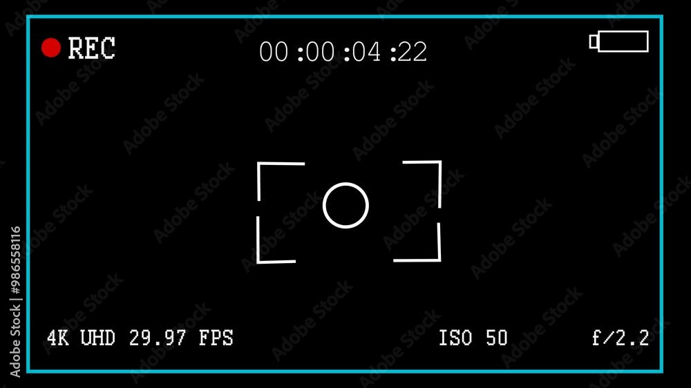4K Camera Layout with alpha channel for overlay, retro camera effect ...