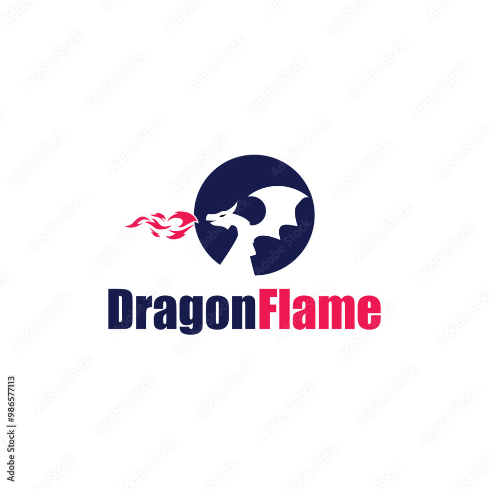 Dragon Flame Logo Vector Animals Stock Vector | Adobe Stock