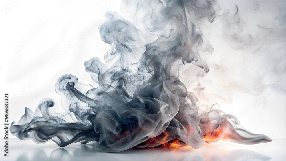 Hot steam rises and twists in captivating forms, juxtaposed against a ...