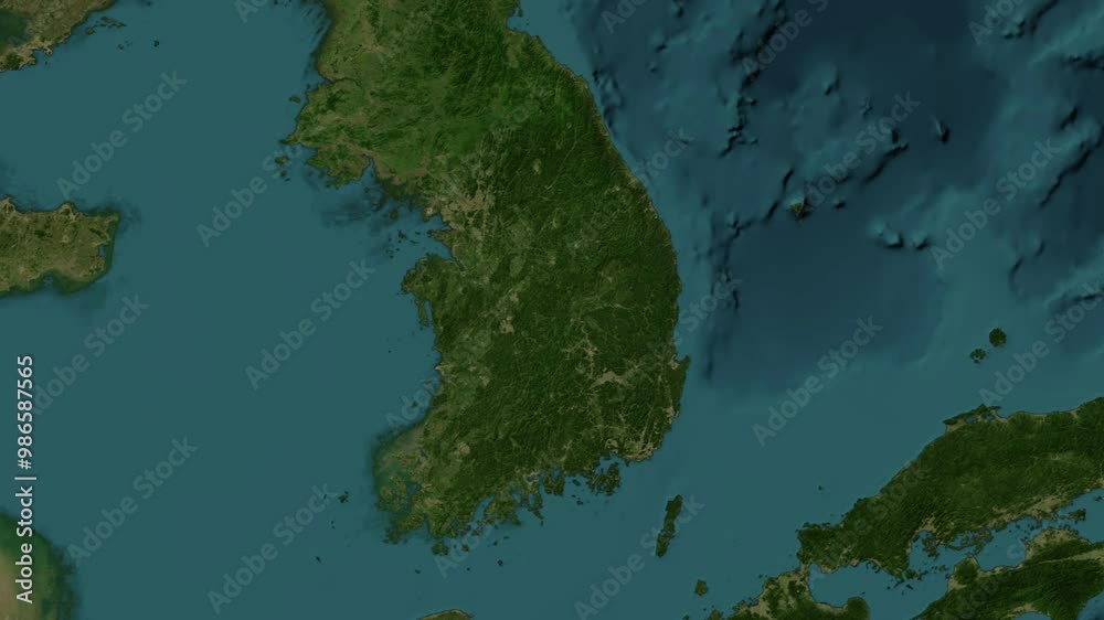 Zoom from Earth to South Korea. (No Border) World map animation with ...