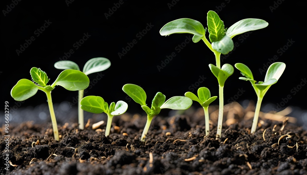 Nurturing the Future: Stages of Growth from Seedling to Sprout on a ...