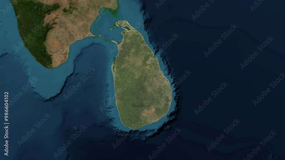 Zoom from Earth to Sri Lanka. (Highlighted) World map animation with ...
