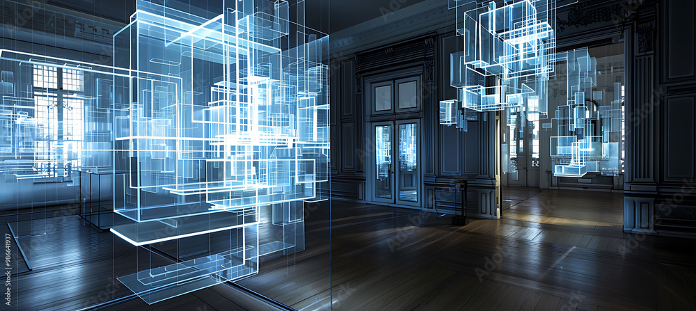 Augmented reality art exhibit focusing conceptual visuals where digital ...