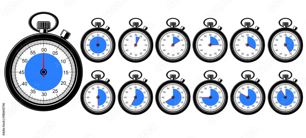timer, stop watch icon set isolated. timer icons for cooking, race ...