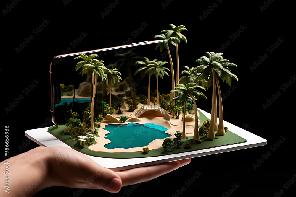 Surrealistic AR art installation where augmented reality adds virtual ...