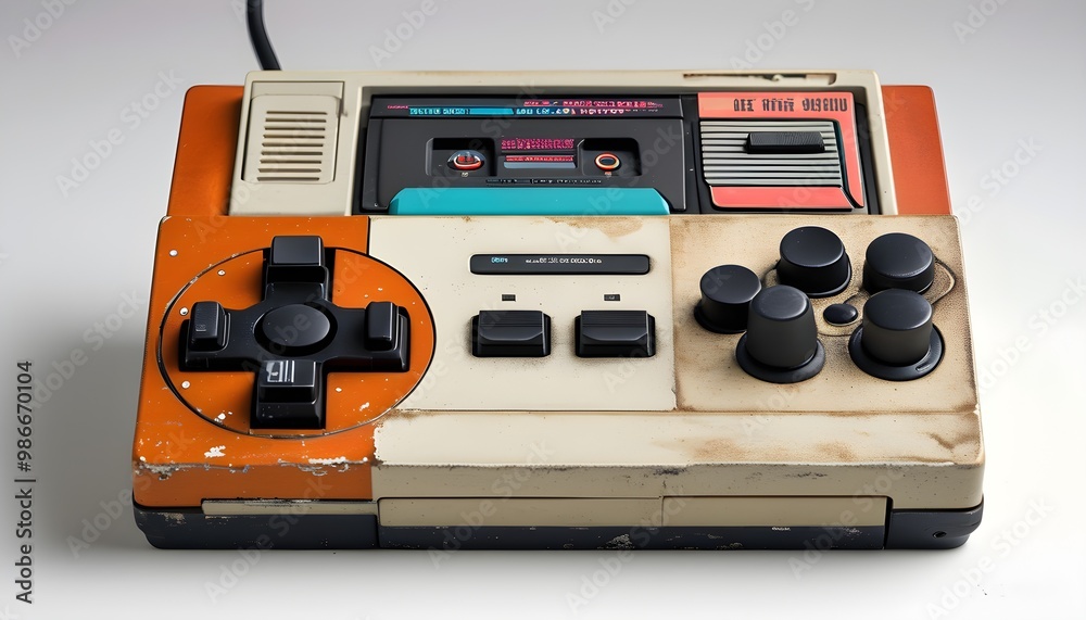 Nostalgic retro joystick controller from vintage video game consoles of ...