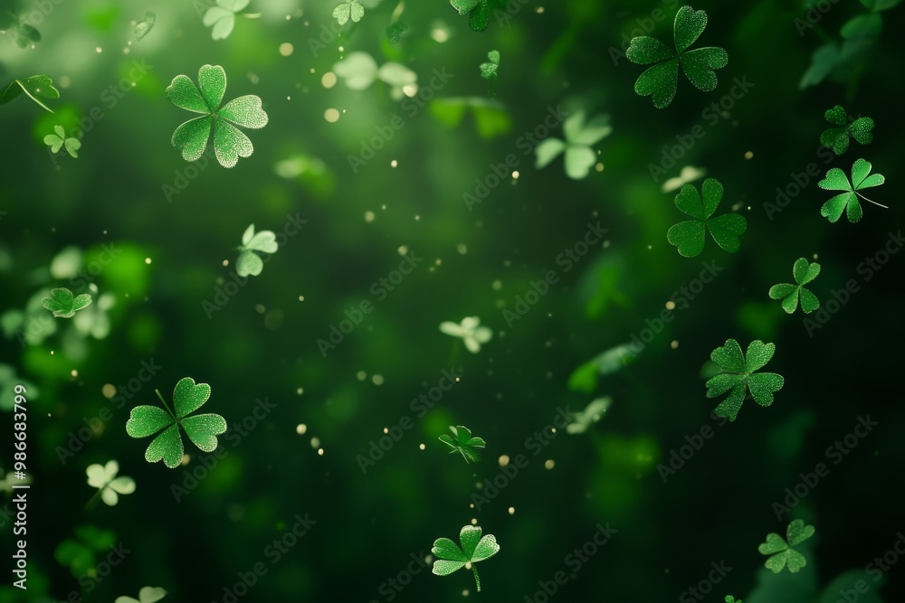 Festive patrick day animated background featuring falling shamrock leaf ...