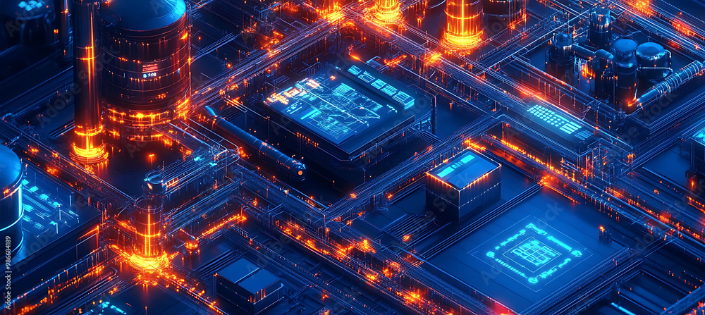 Ai carbon footprint reduction visualized in a detailed vector showing ...