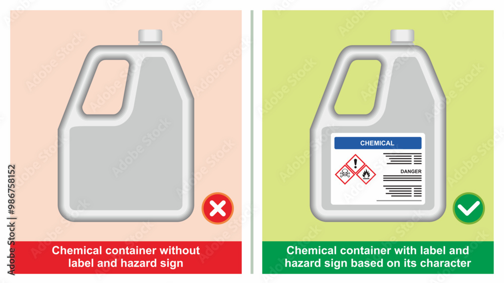 Workplace do and do not of chemical container vector illustration ...