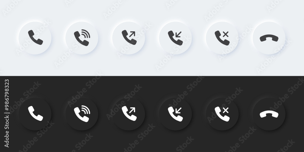 Phone call sign. Icon on a button for design element of telephone ...
