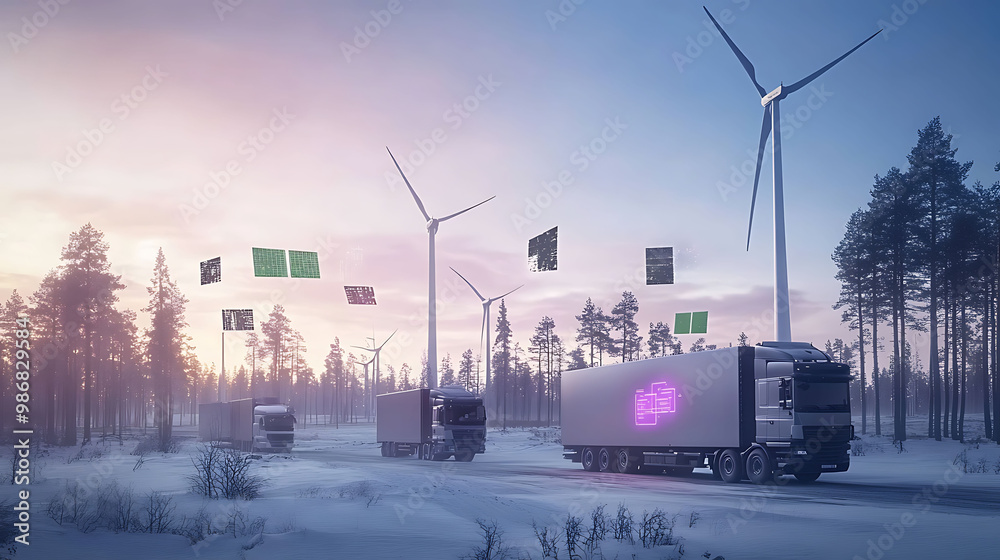 Future of Ai-powered renewable energy visualized in a poster showcasing ...