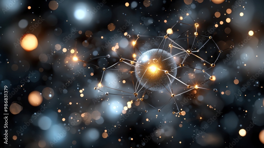 Abstract depiction of quantum vacuum fluctuations with faint lines and ...