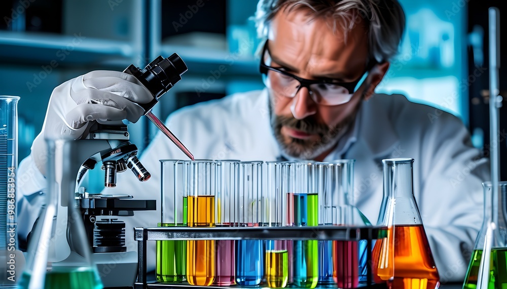 Precision and Focus in Scientific Research: A Scientist Pipetting ...
