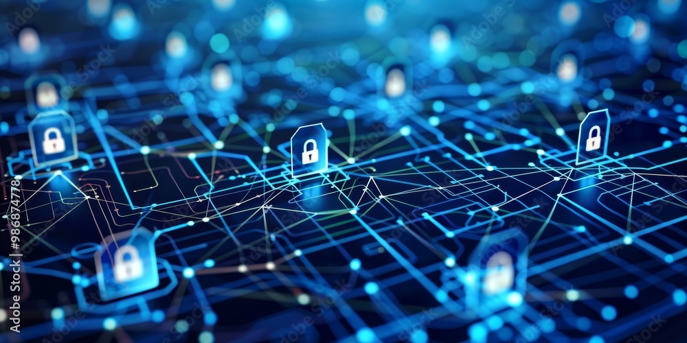 Conceptual visual of cybersecurity standards featuring interconnected ...