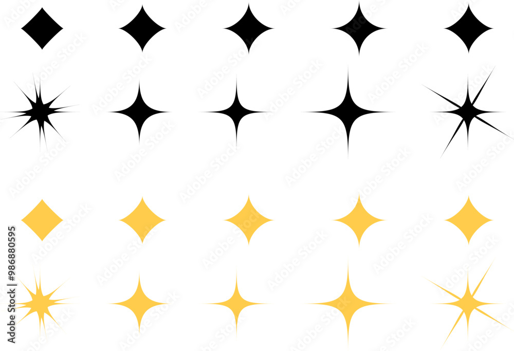 Flash sparkling star icon. Twinkle star shape flash light. Shining ...