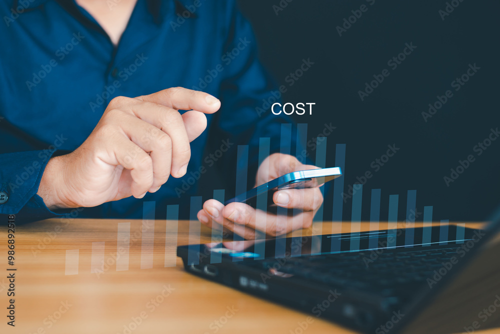 Business strategy, cost and quality control, project management concept ...