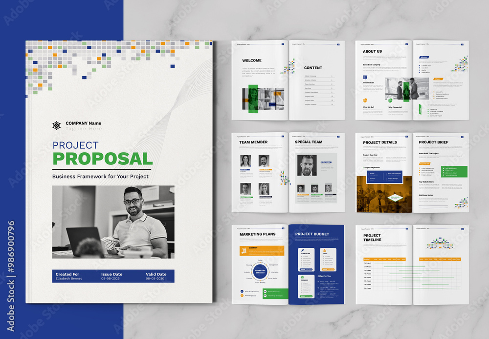 Project Proposal Template Layout Stock Template | Adobe Stock