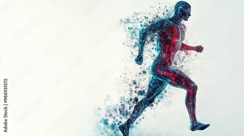 Athlete muscles and Neural Connections Scientific Visualization body ...