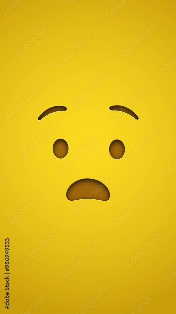 Animated colorful looping Anguished Face emoji background for apps or ...