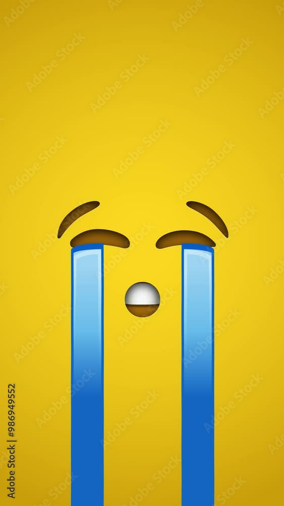 Animated colorful looping Loudly Crying Face emoji background for apps ...