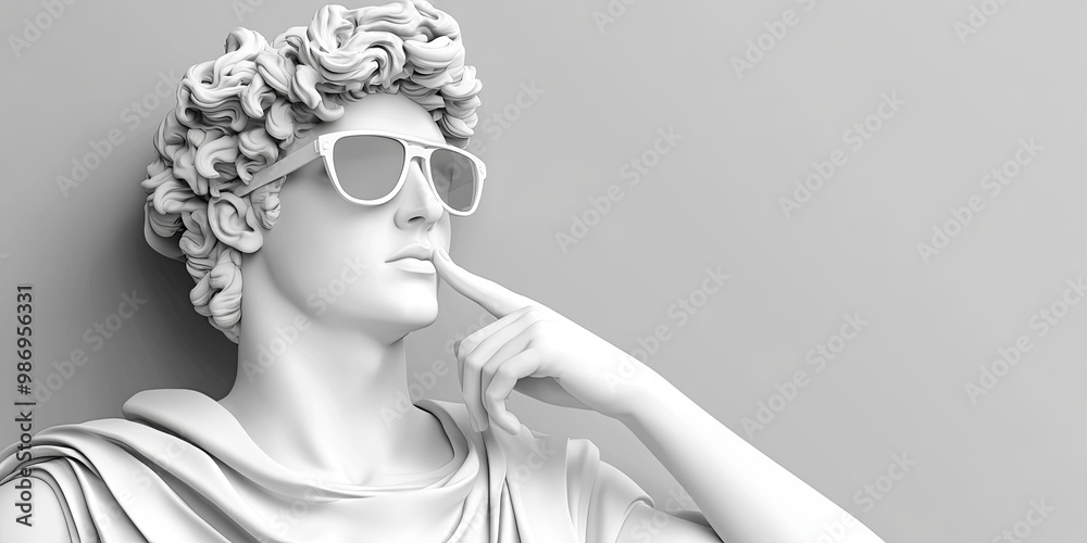 David in Shades: A timeless masterpiece, the statue of David, now ...