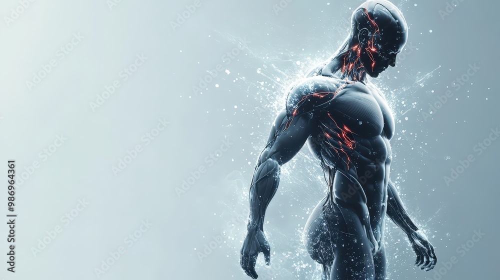 Athlete muscles and Neural Connections Scientific Visualization body ...