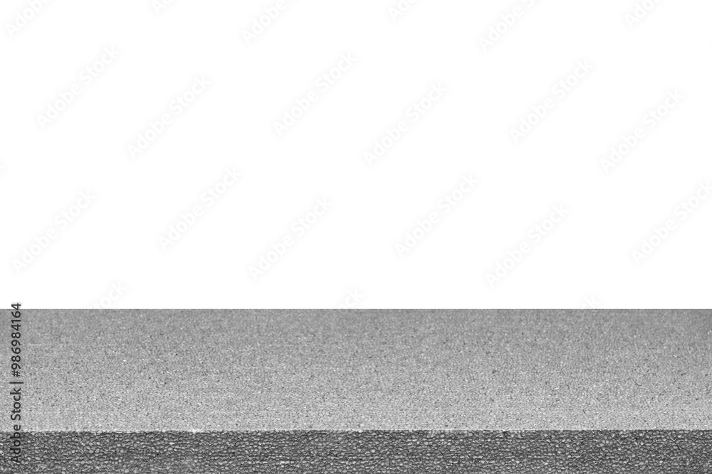 empty foam table top in foreground isolated on background with clipping ...