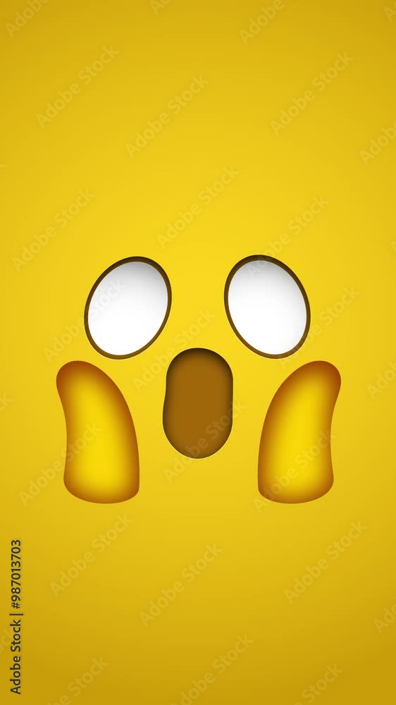 Animated colorful looping Face Screaming in Fear emoji background for ...