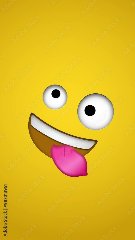 Animated colorful looping Zany Face emoji background for apps or ad ...