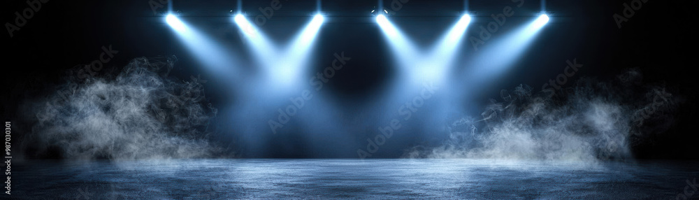 Dramatic stage lighting with fog effects creates a captivating ambiance ...