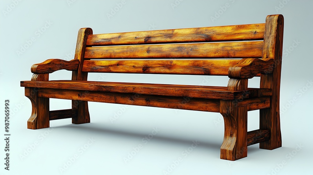 Elegant and minimalist 3D rendered photograph of a traditional wooden ...